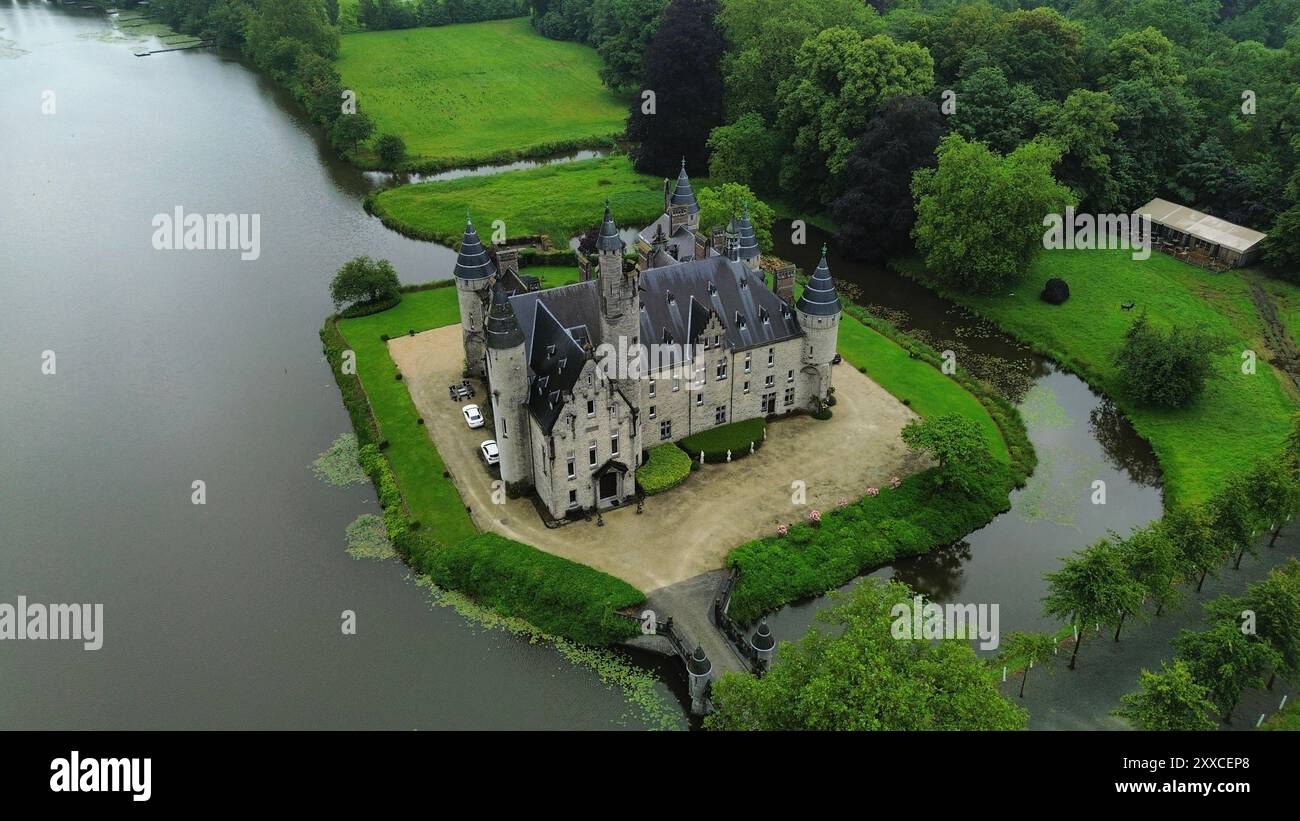 drone photo Marnix de Sainte-Aldegonde castle Belgium europe Stock ...