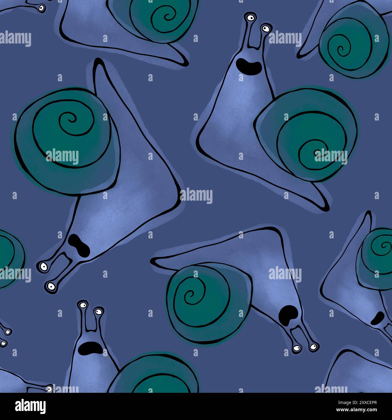 Cartoon summer animals seamless snails pattern for fabrics and linens ...