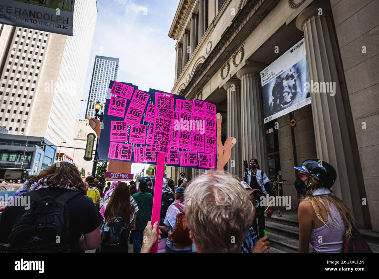 Chicago, Illinois, USA. 22nd Aug, 2024. Pro-Palestinan protestors and ...