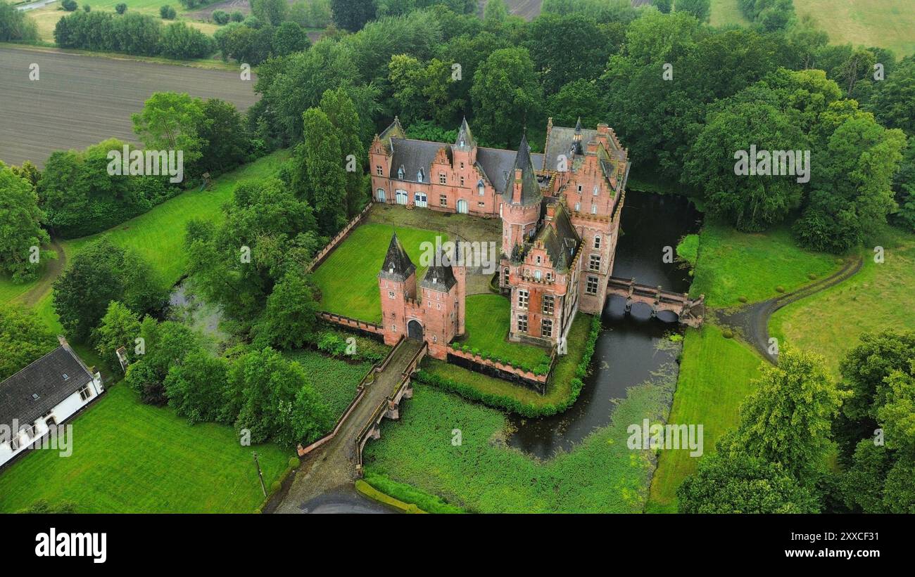 drone photo Lovendegem castle belgium europe Stock Photo - Alamy