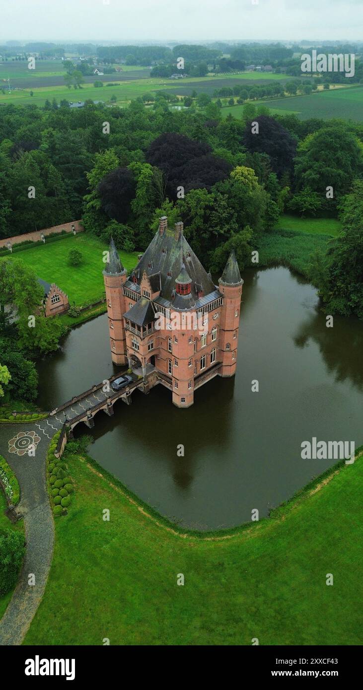 drone photo Ten Torre castle Belgium europe Stock Photo - Alamy