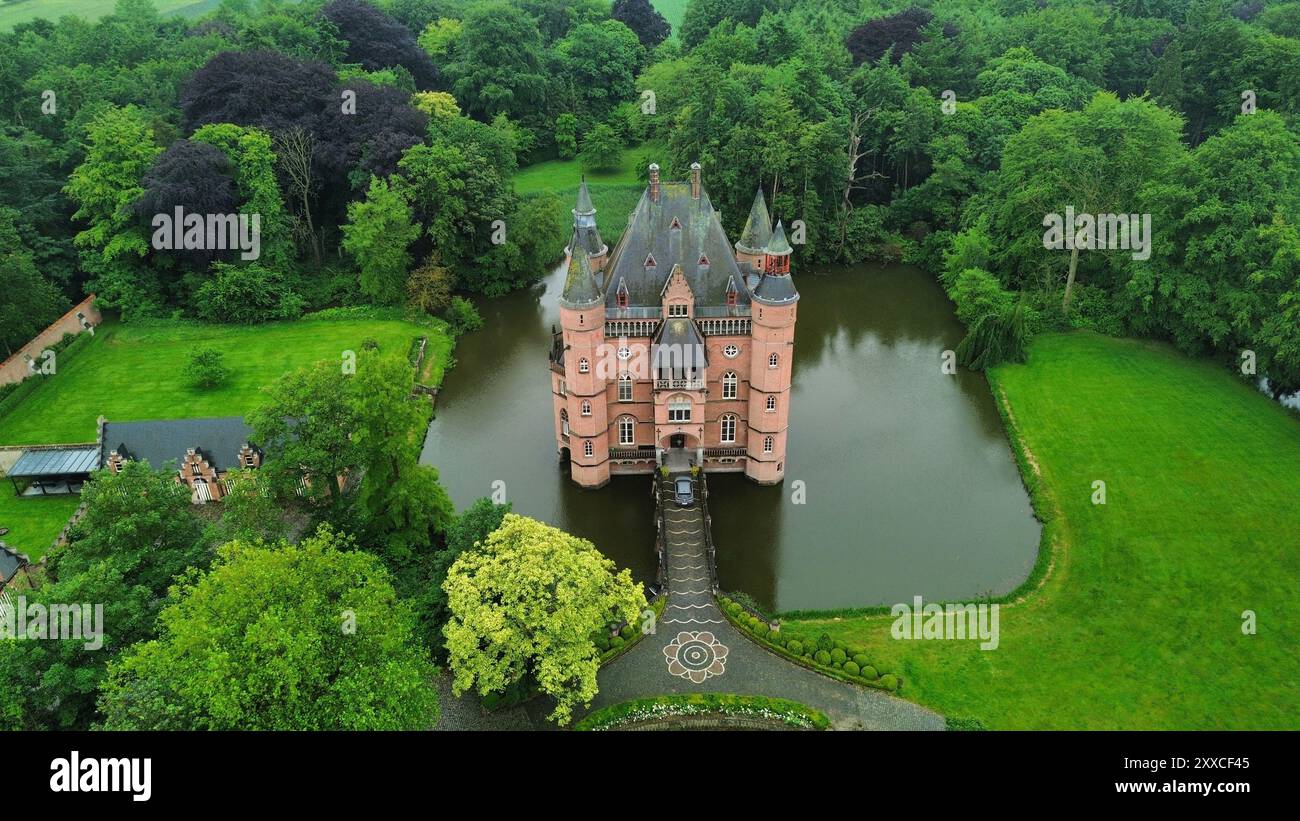 drone photo Ten Torre castle Belgium europe Stock Photo - Alamy