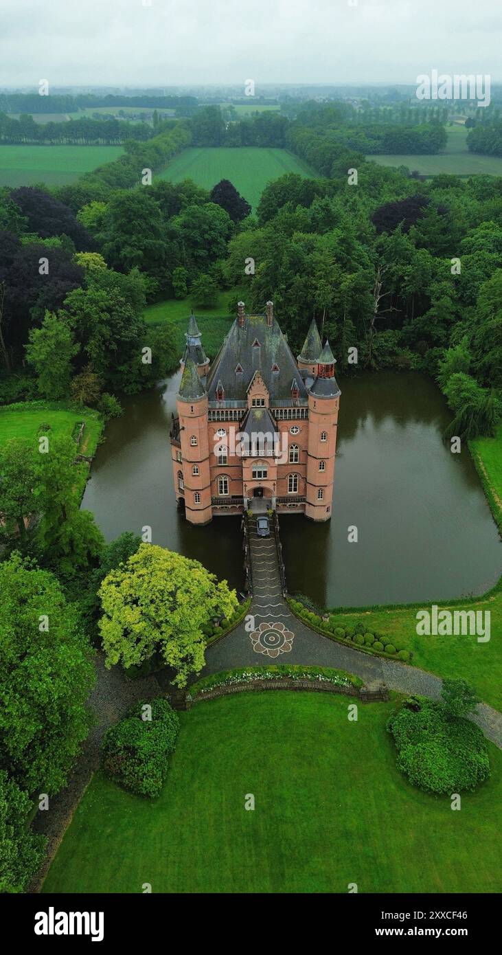 drone photo Ten Torre castle Belgium europe Stock Photo - Alamy