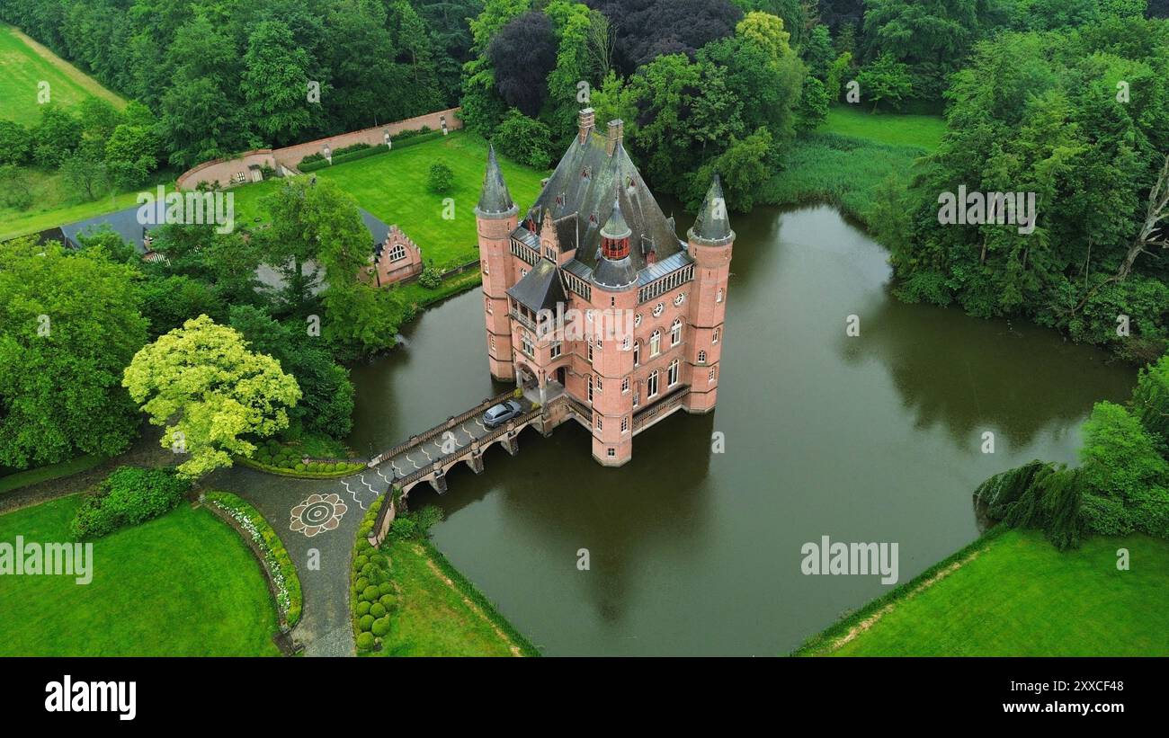 drone photo Ten Torre castle Belgium europe Stock Photo - Alamy