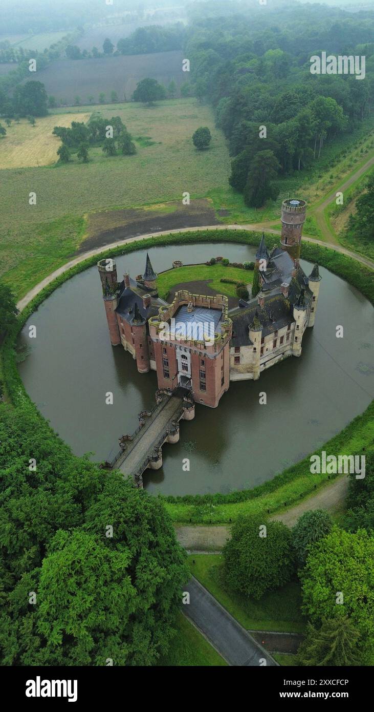drone photo Wijnendale castle Belgium europe Stock Photo - Alamy