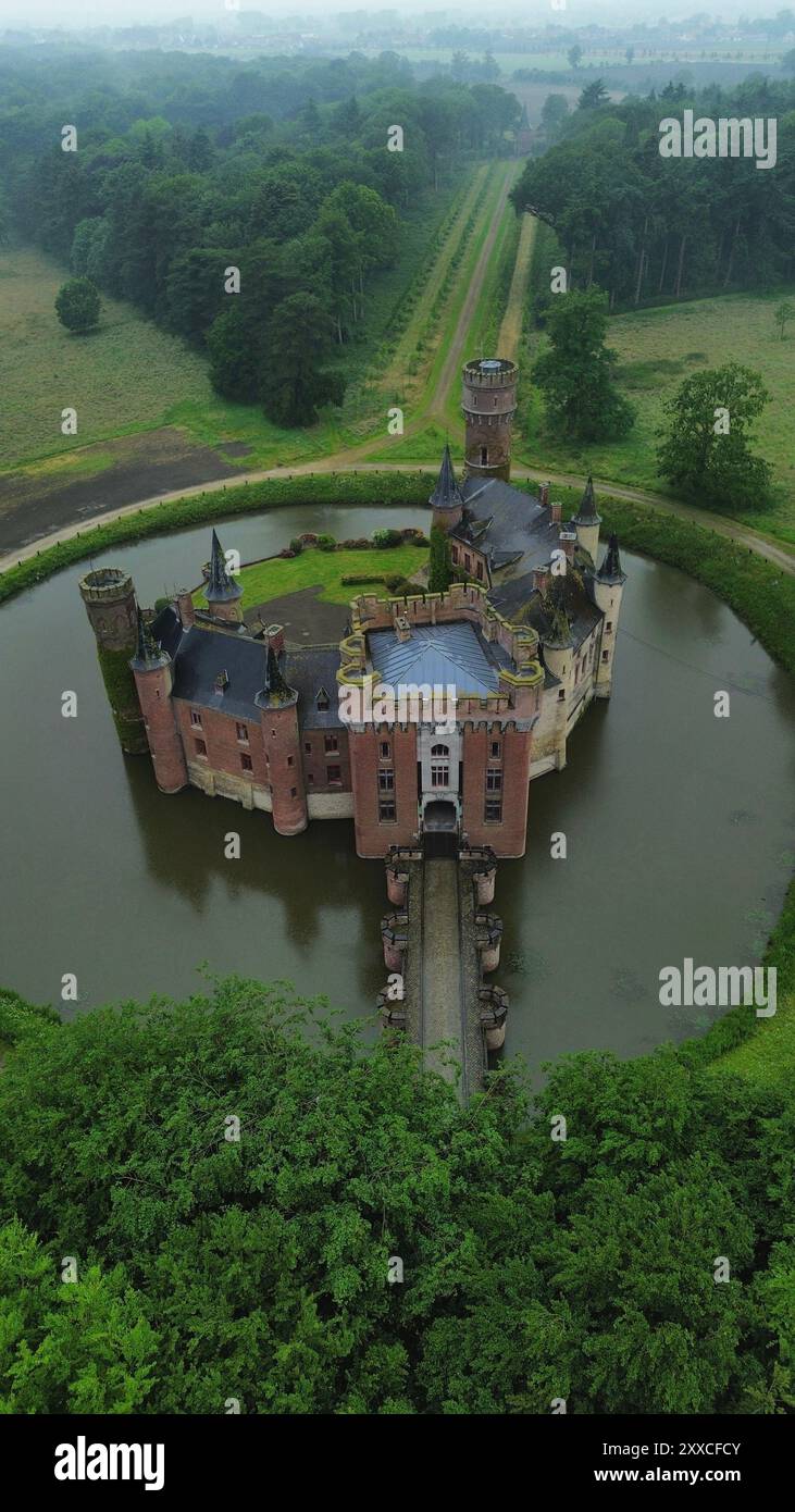 drone photo Wijnendale castle Belgium europe Stock Photo - Alamy