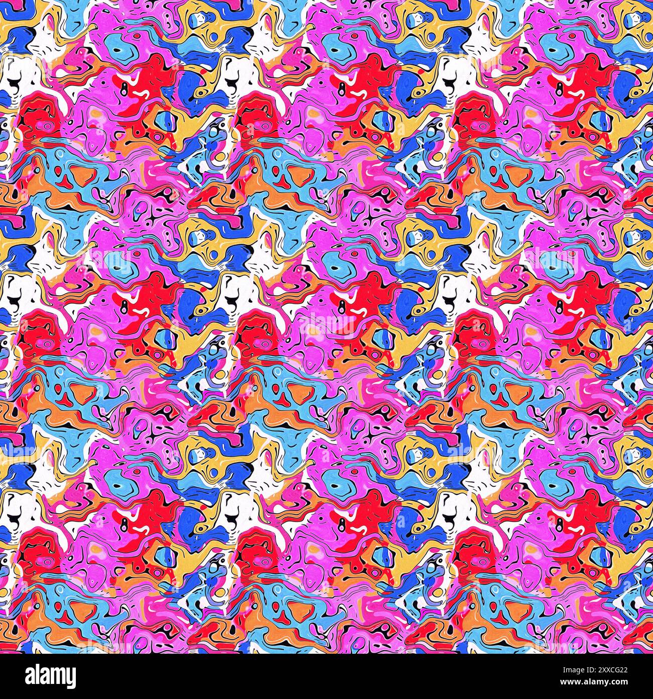 Whimsical ink splodge digital pattern with fun dripping paint effect ...
