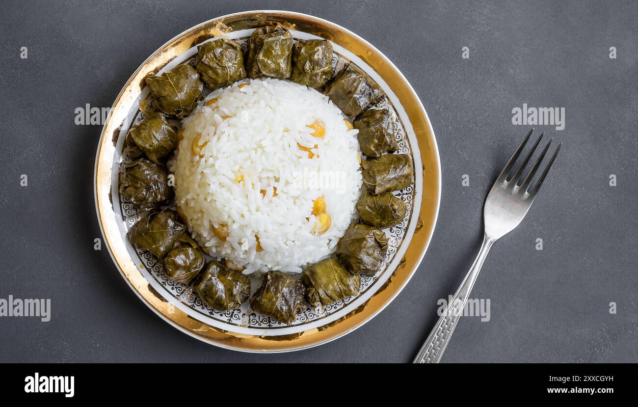Stuffed meat, grape boiled leaves, traditional turkish food, sarma ...
