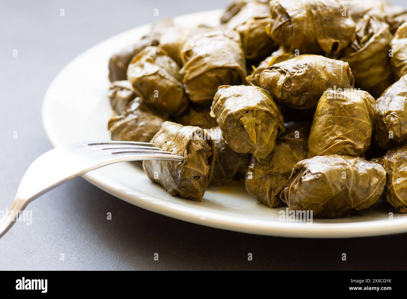 Stuffed meat, grape boiled leaves, traditional turkish food, sarma ...