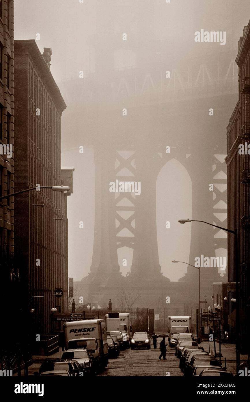 The Washington street leading down to the river side and the Manhattan ...