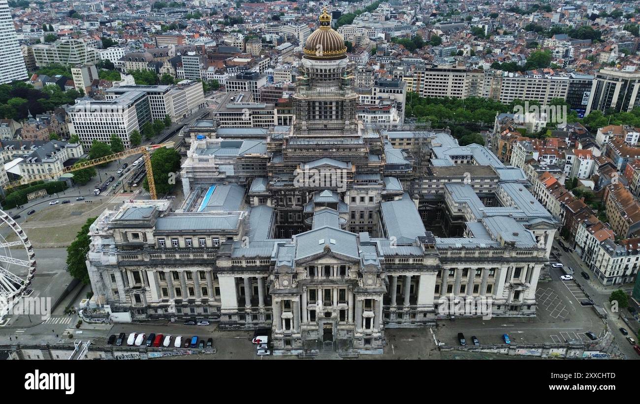 drone photo Palace of Justice Brussels belgium europe Stock Photo - Alamy