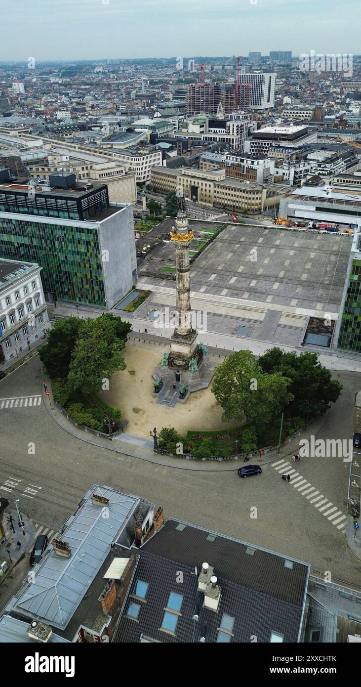 drone photo Congress column Brussels Belgium europe Stock Photo - Alamy
