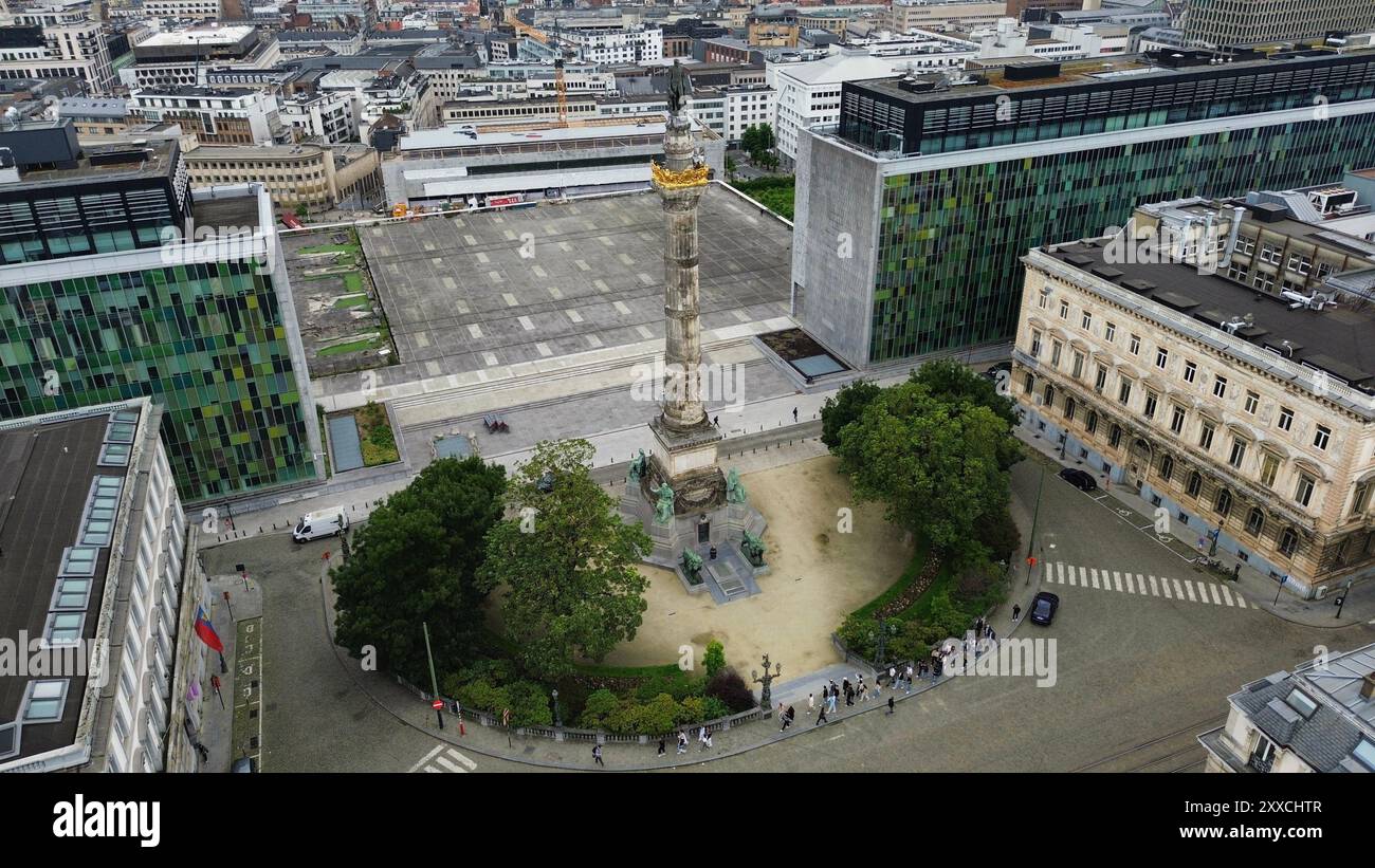 drone photo Congress column Brussels belgium europe Stock Photo - Alamy