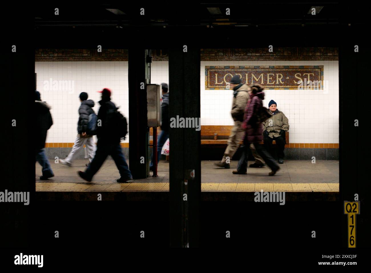 The life in Williamsburg. Lorimer Street Subway Station Stock Photo - Alamy