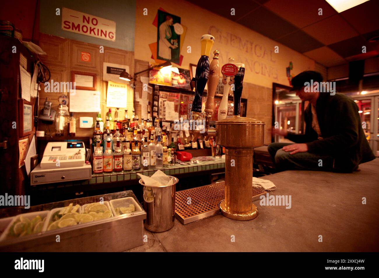 The life in Williamsburg. The Union Pool Bar Stock Photo - Alamy