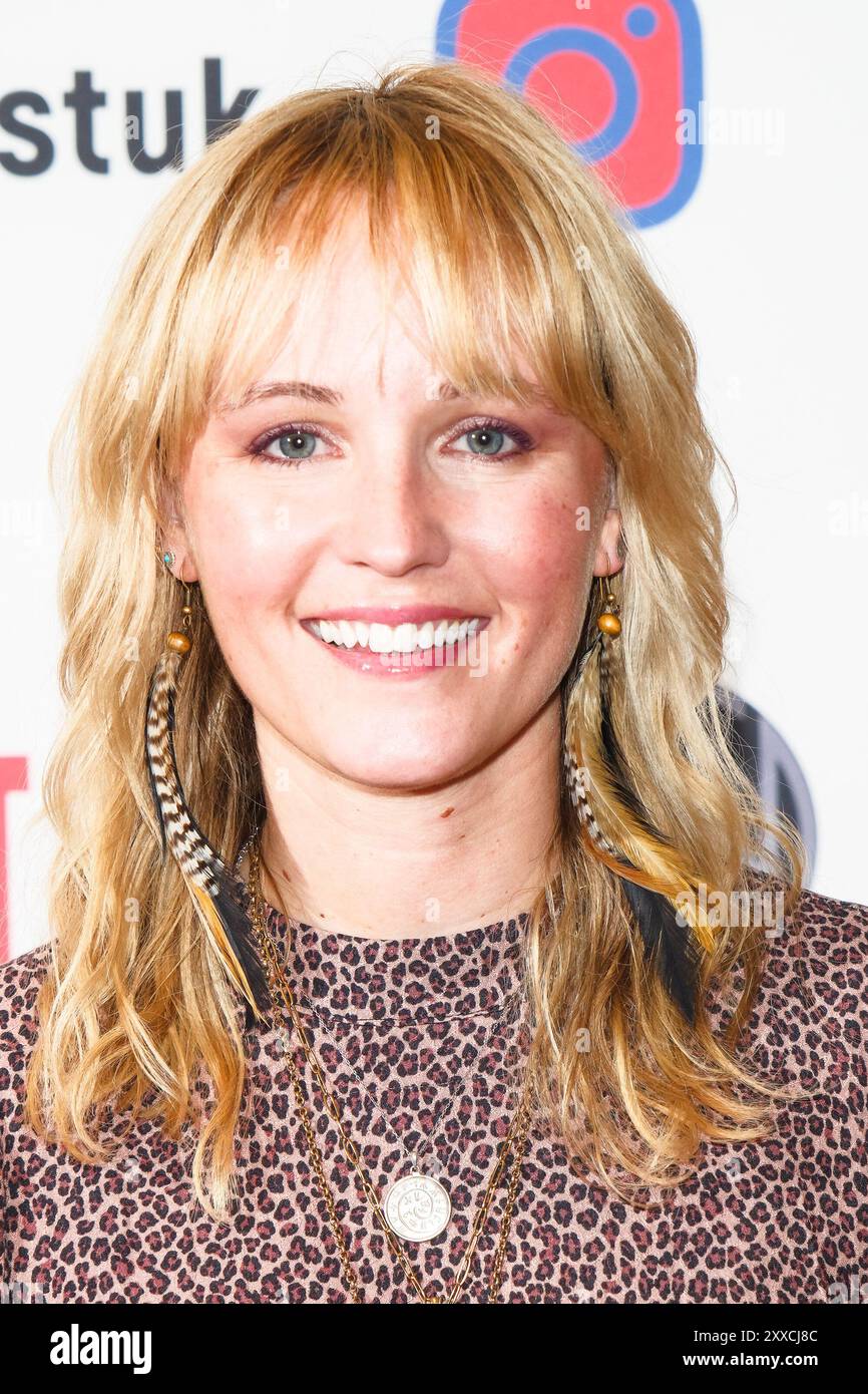 London, UK. 23rd Aug, 2024. Sara Fletcher photographed on the media ...