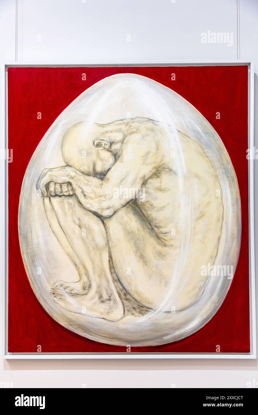 Tbilisi, Georgia - 14 AUG, 2024: Artworks by Georgian artists displayed ...