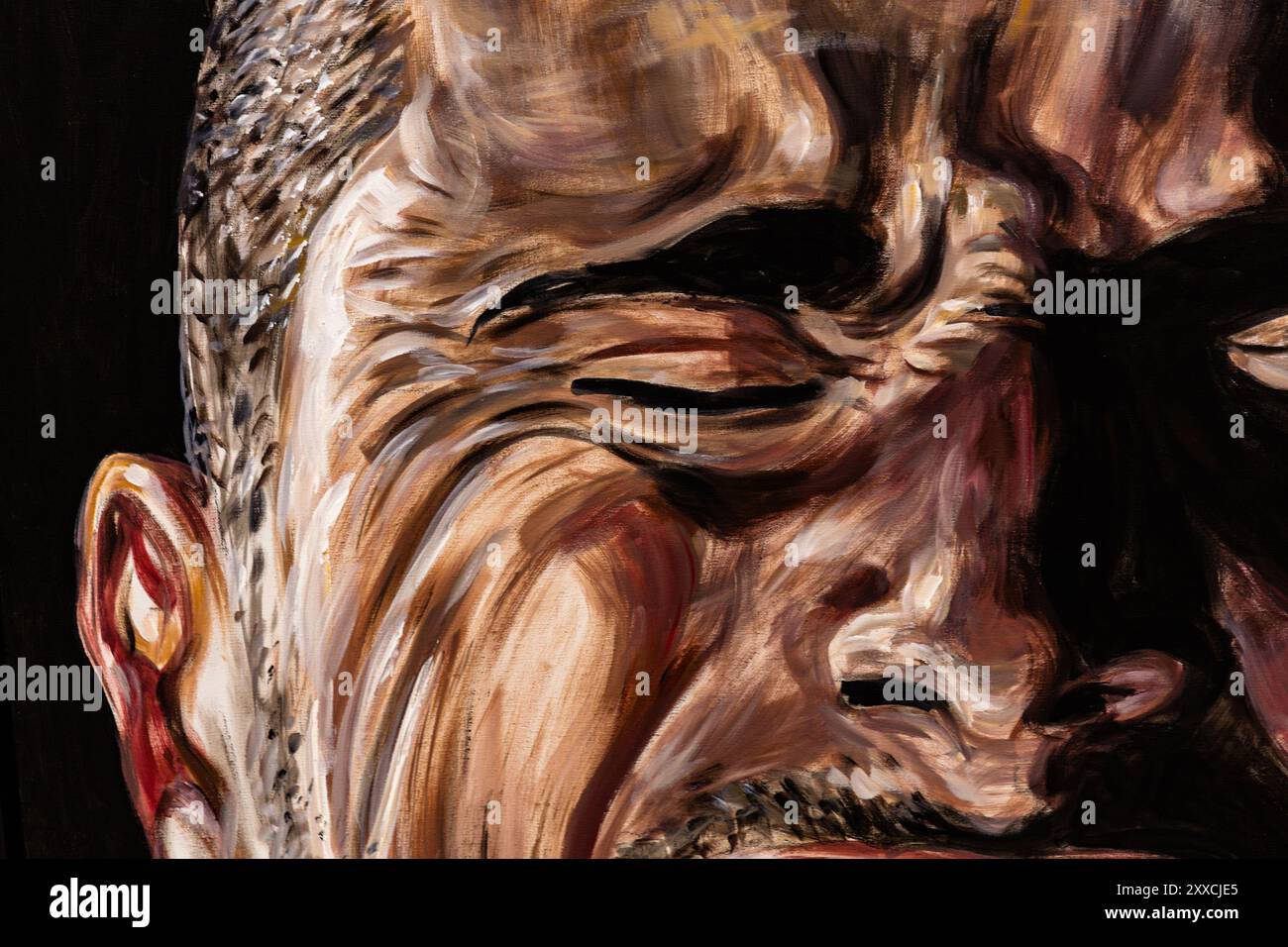 Tbilisi, Georgia - 14 AUG, 2024: Artworks by Georgian artists displayed ...