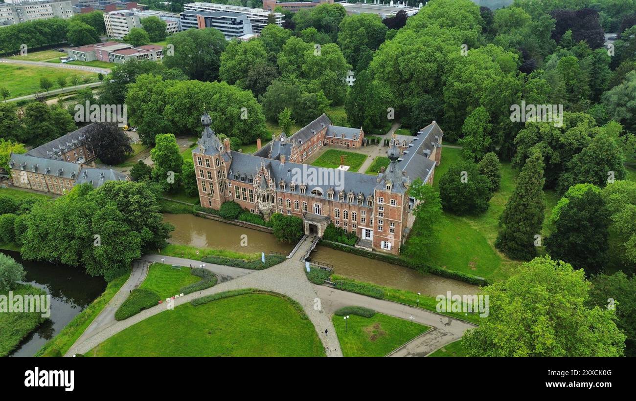 drone photo Arenberg castle Belgium europe Stock Photo - Alamy