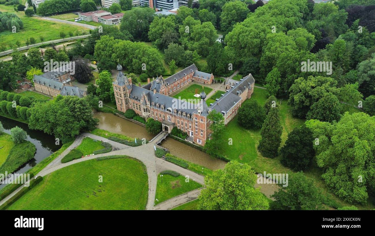 drone photo Arenberg castle Belgium europe Stock Photo - Alamy