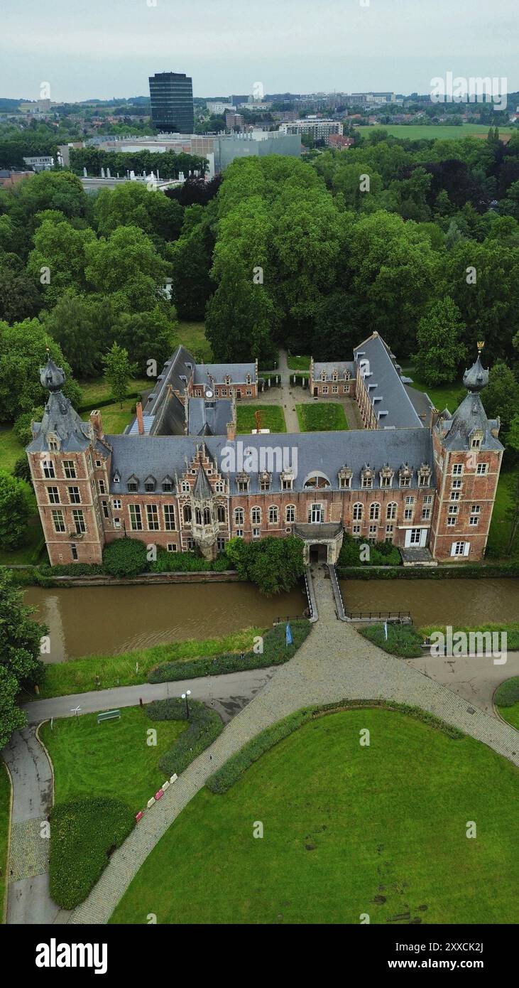 drone photo Arenberg castle Belgium europe Stock Photo - Alamy