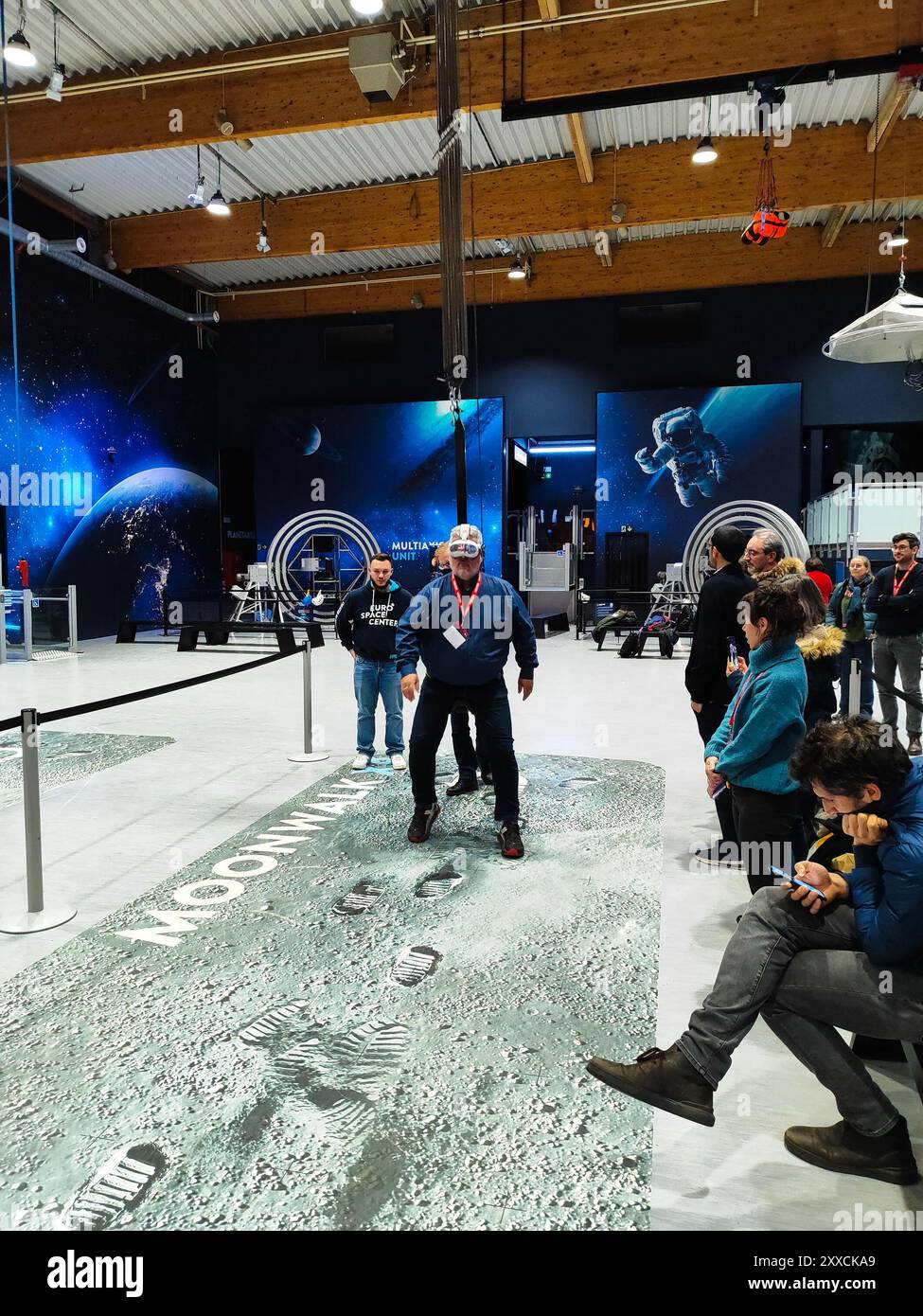 Euro Space Center, Belgium - April 25 2024: Moonwalk Simulation ...