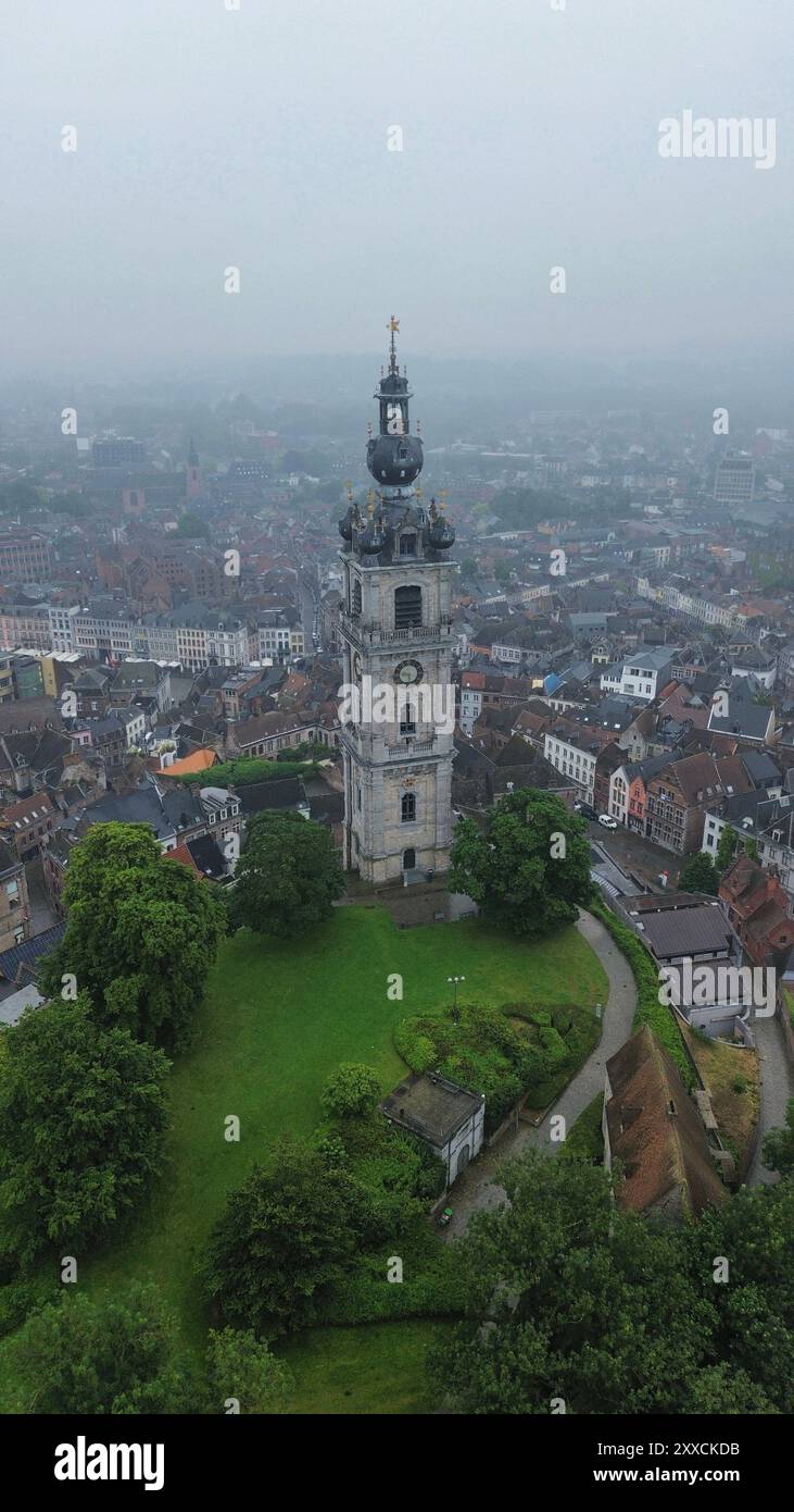 Drone photo beffroi de mons hi-res stock photography and images - Alamy