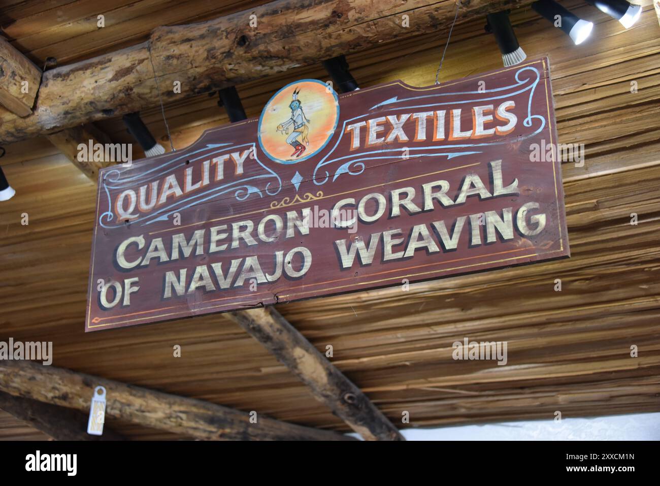 Cameron AZ U.S.A. 8/12/2024. A Swayback suspension bridge was erected ...