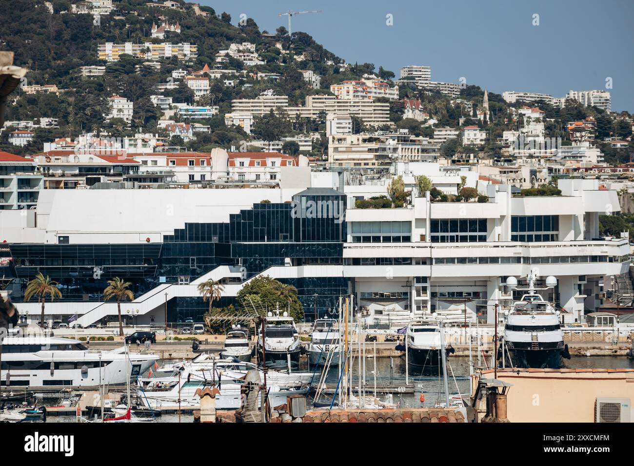 Cannes, France - August 1, 2024: View of central Cannes, on the French ...