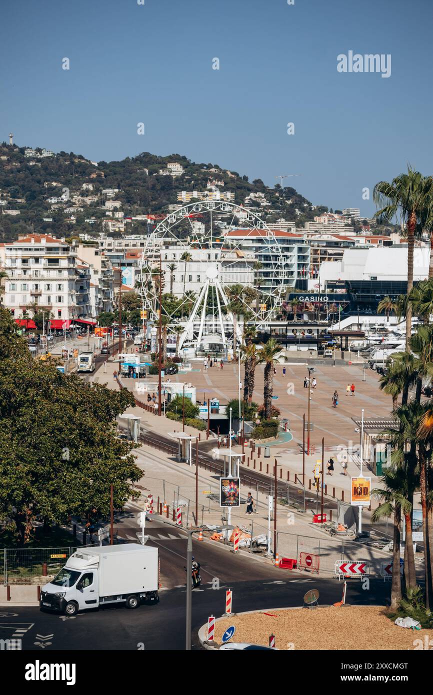 Cannes, France - August 1, 2024: View of central Cannes, on the French ...
