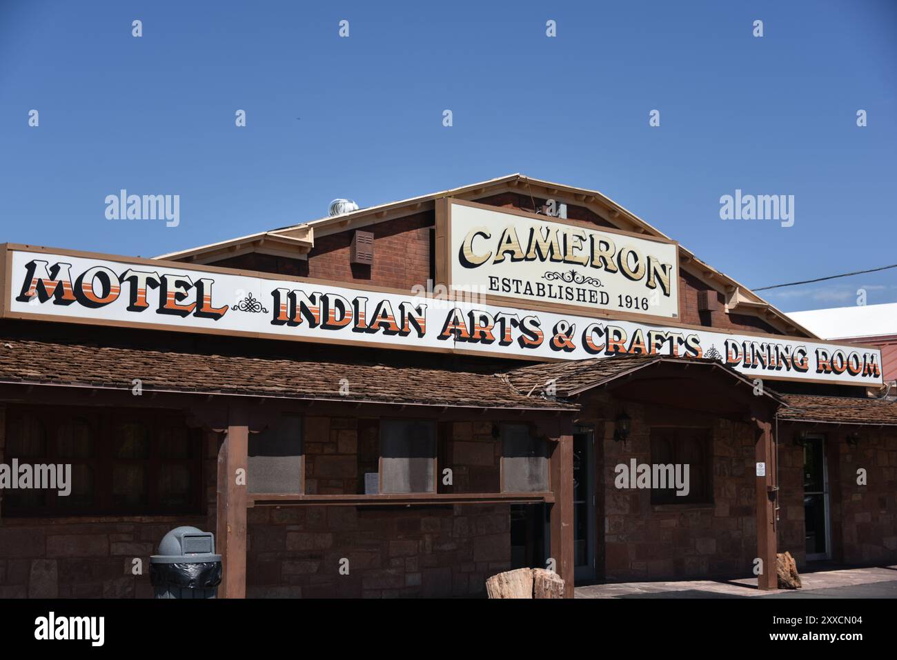 Cameron AZ U.S.A. 8/12/2024. A Swayback suspension bridge was erected ...