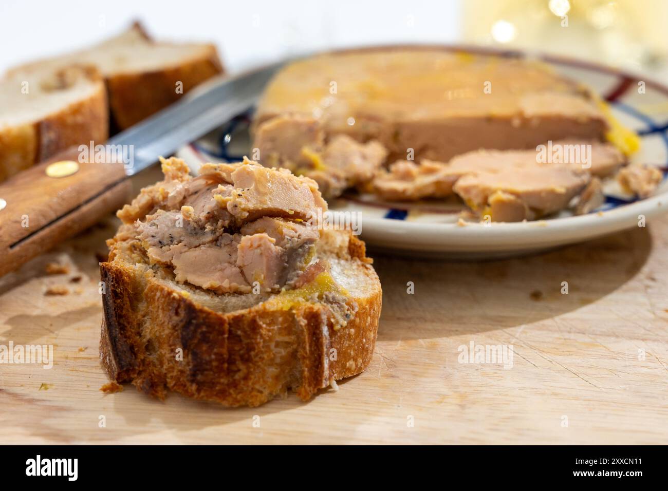 Starter dish Foie gras fat liver specialty food product made of liver of a duck or goose ...