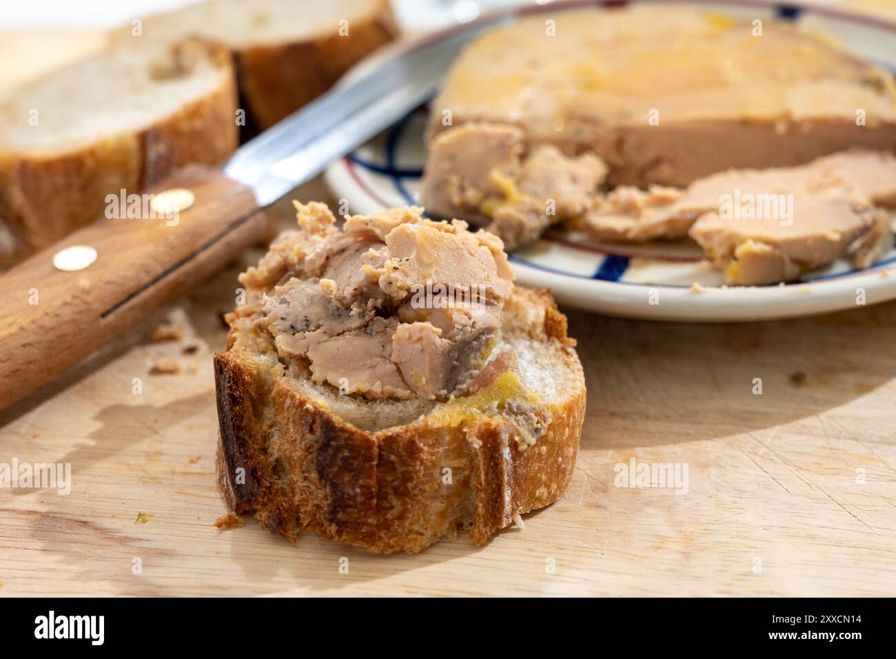 Starter dish Foie gras fat liver specialty food product made of liver of a duck or goose ...