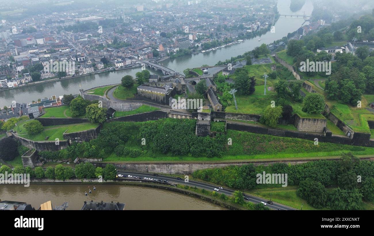 drone photo Namur citadel Belgium europe Stock Photo - Alamy