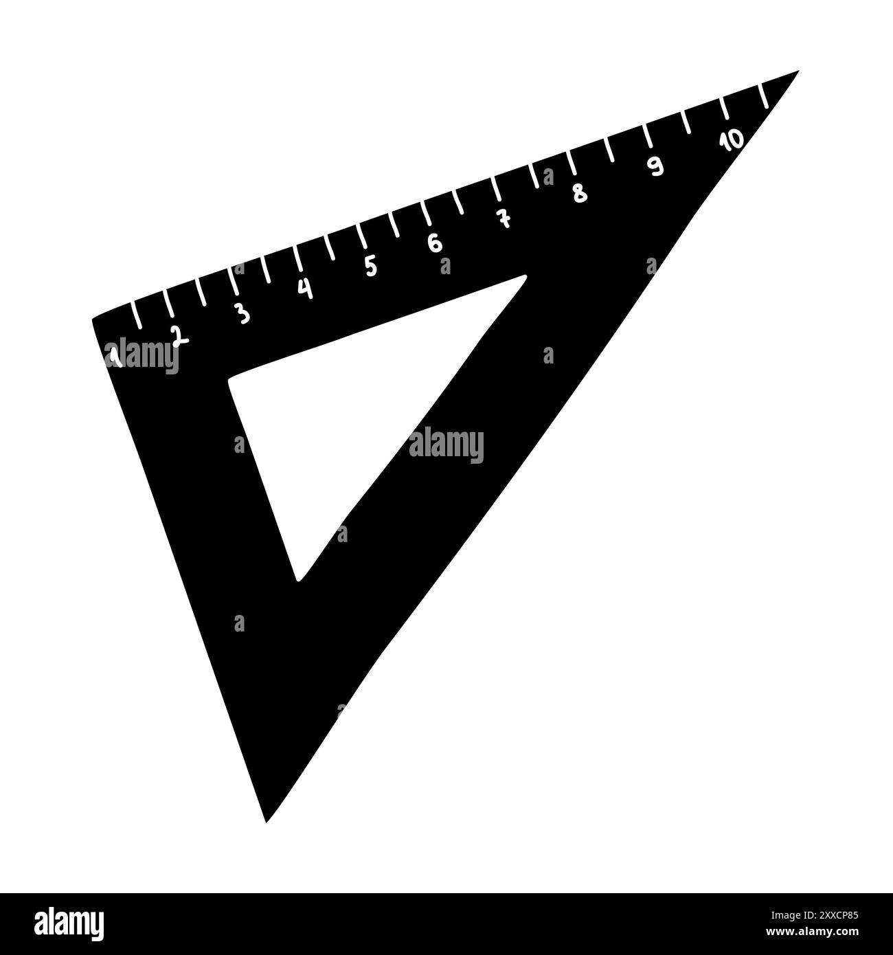 Black silhouette of triangular ruler, glyph icon flat vector ...