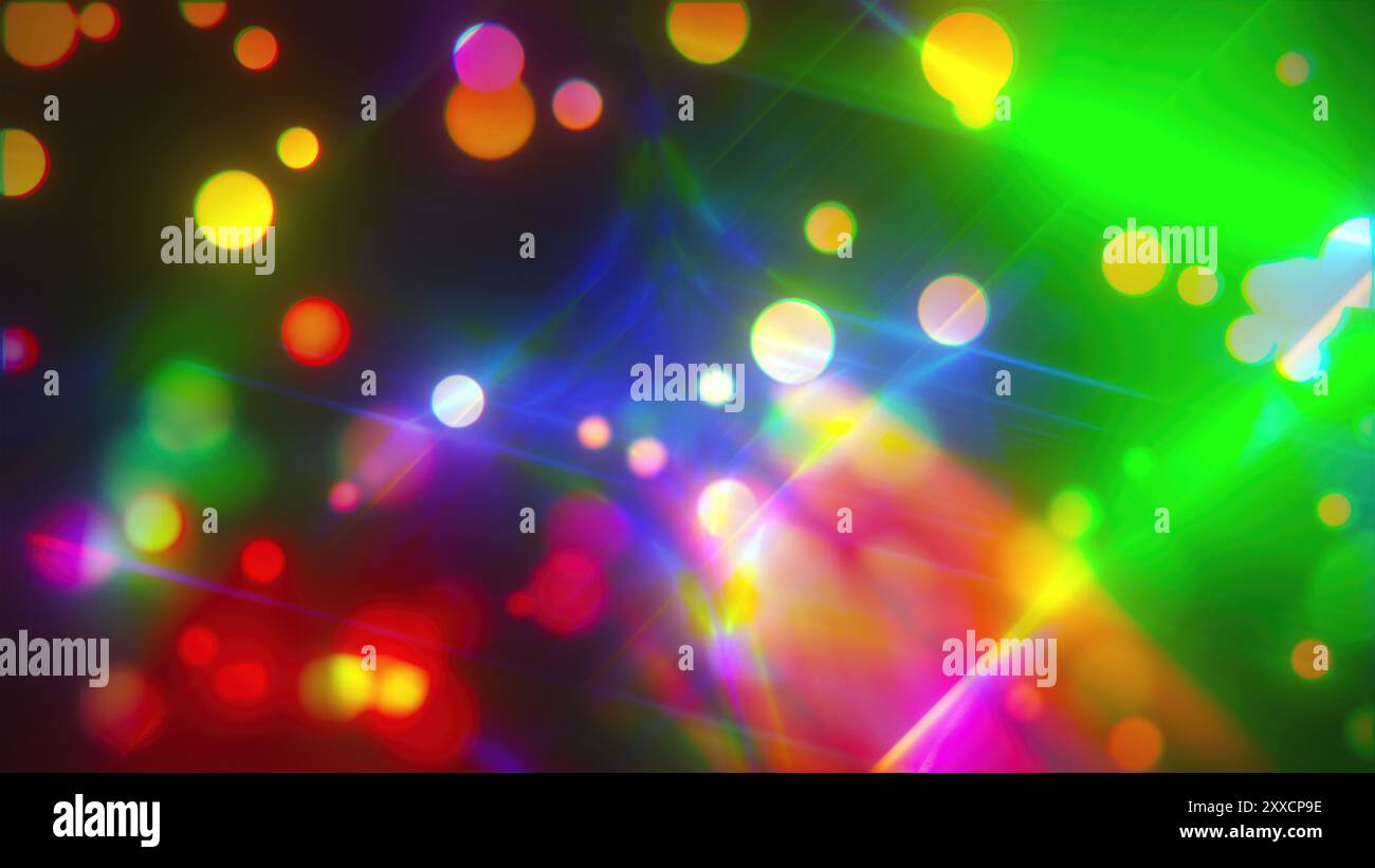 Kaleidoscope of colors made of particles and light. Computer generated ...