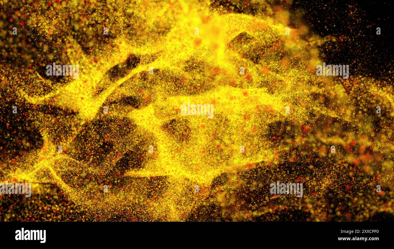 Gold dust particles. Computer generated 3d render Stock Photo - Alamy