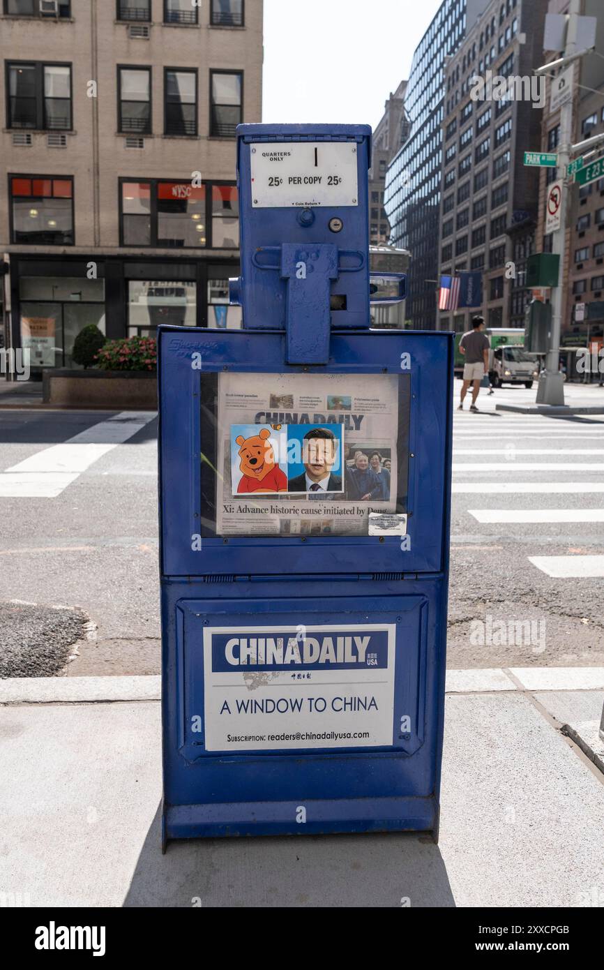 New York, New York, USA. 23rd Aug, 2024. Sticker with an image of ...