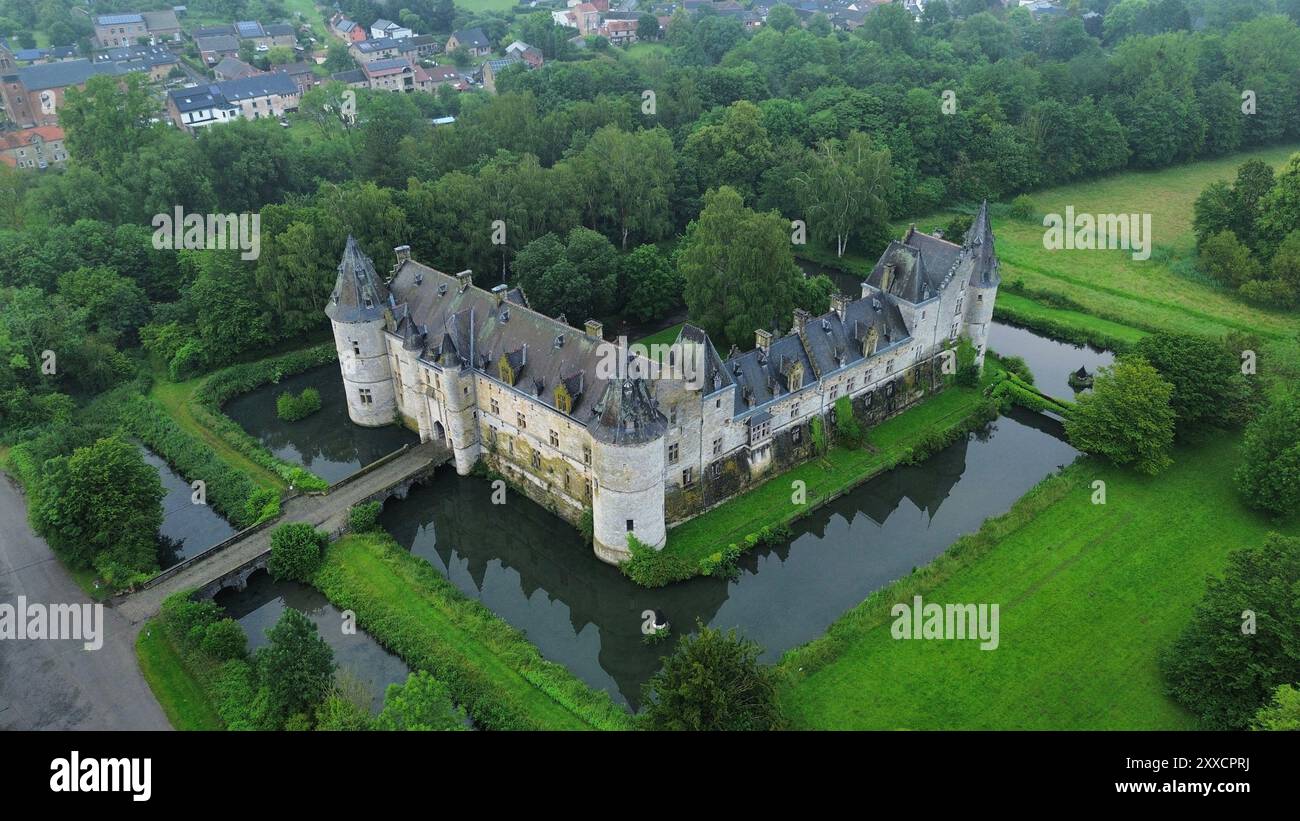 drone photo Fallais castle Belgium europe Stock Photo - Alamy
