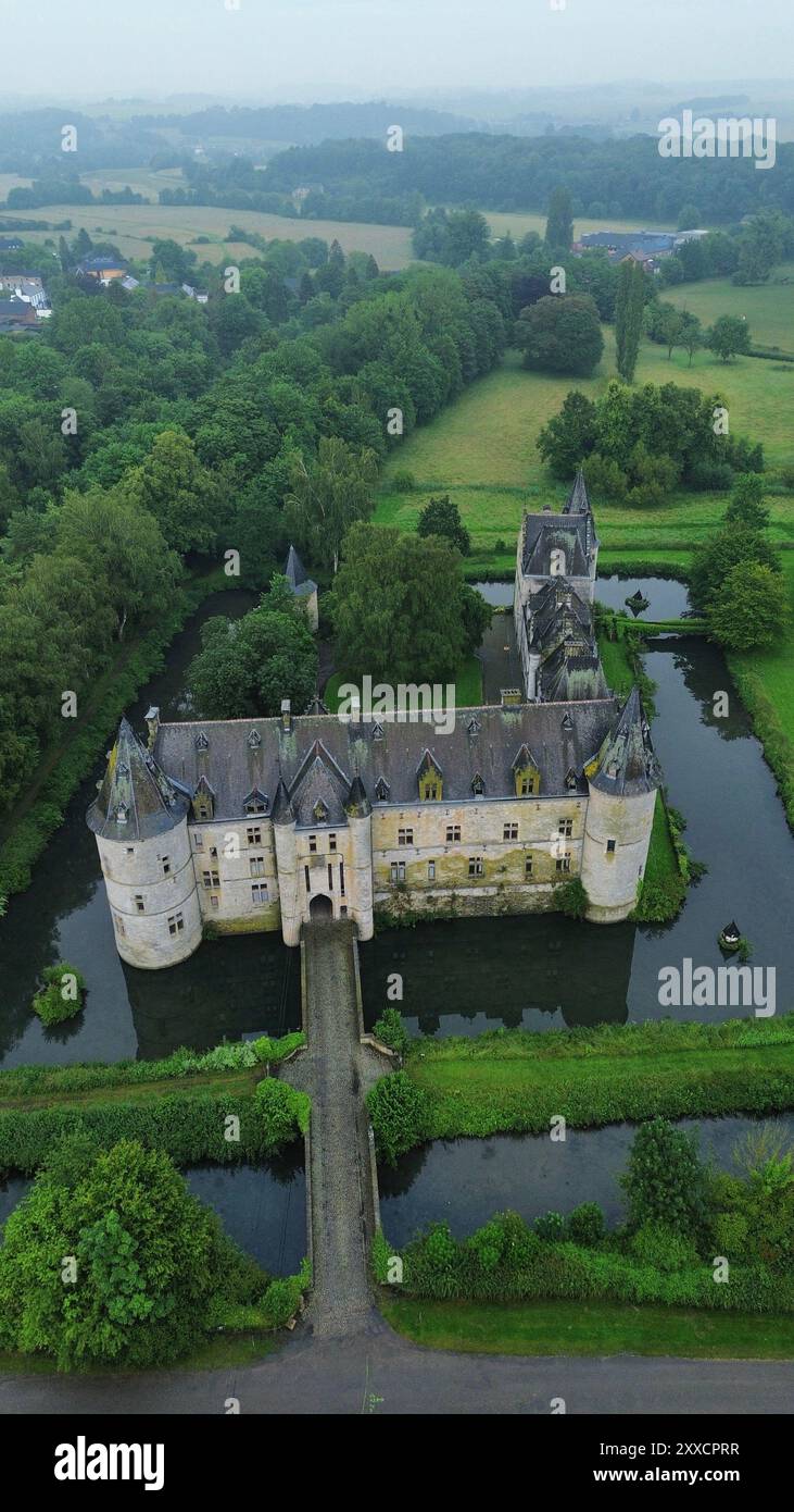 drone photo Fallais castle Belgium europe Stock Photo - Alamy