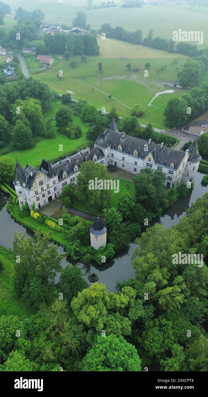 drone photo Fallais castle Belgium europe Stock Photo - Alamy