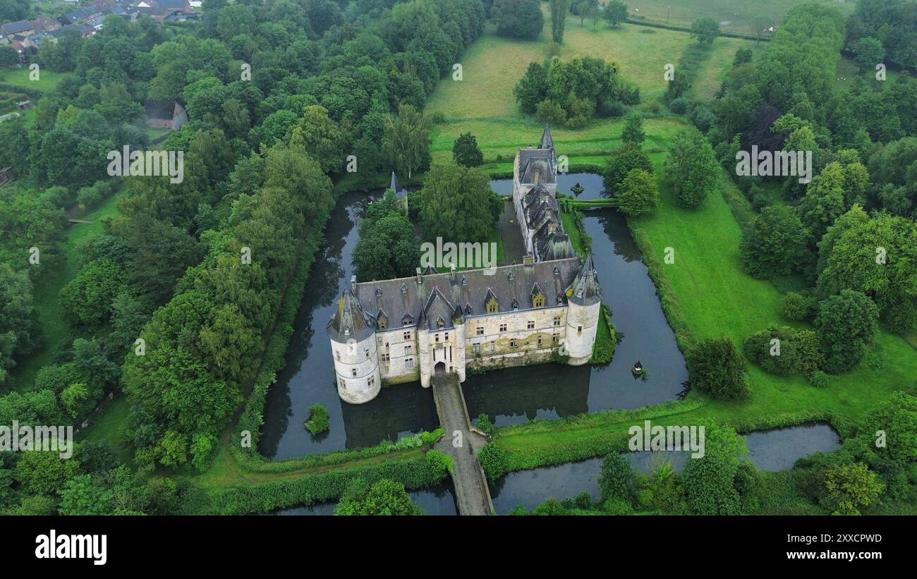 drone photo Fallais castle Belgium europe Stock Photo - Alamy