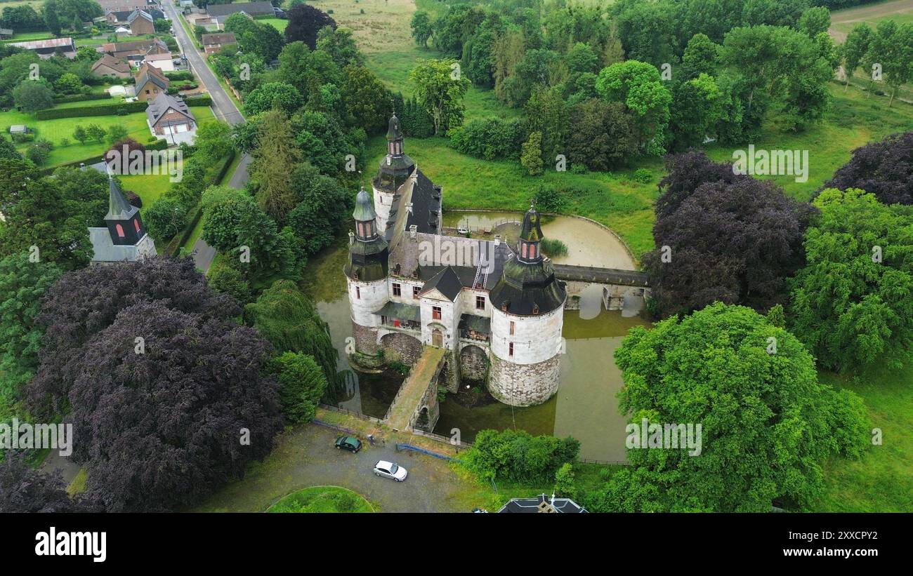 drone photo Horion castle Belgium europe Stock Photo - Alamy