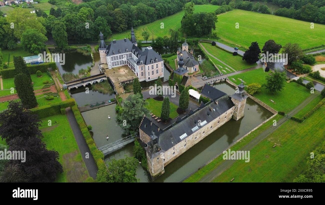 drone photo Jehay castle belgium europe Stock Photo - Alamy