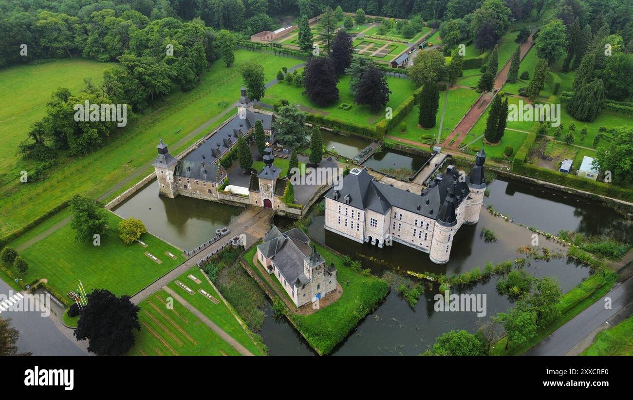 drone photo Jehay castle Belgium europe Stock Photo - Alamy