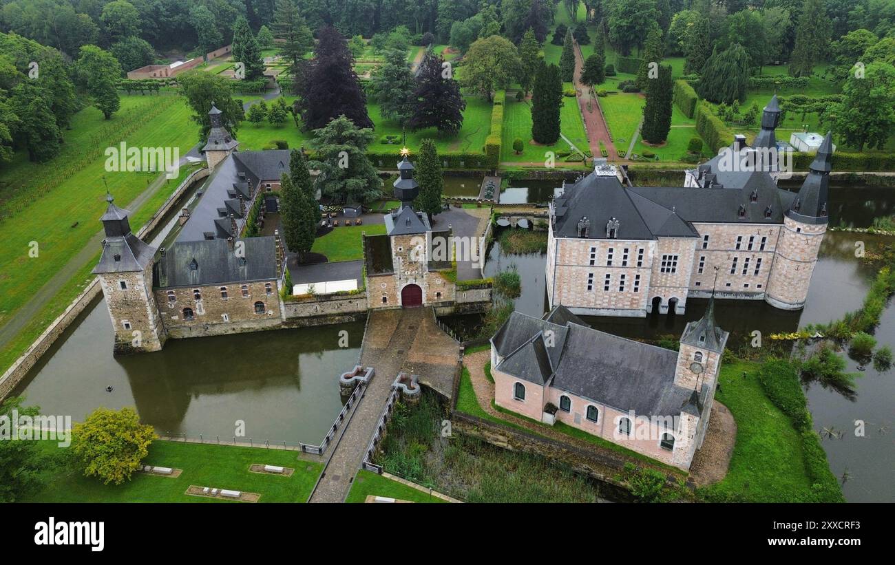 drone photo Jehay castle belgium europe Stock Photo - Alamy