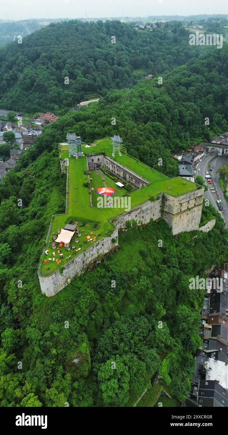 drone photo Huy fort Belgium europe Stock Photo - Alamy
