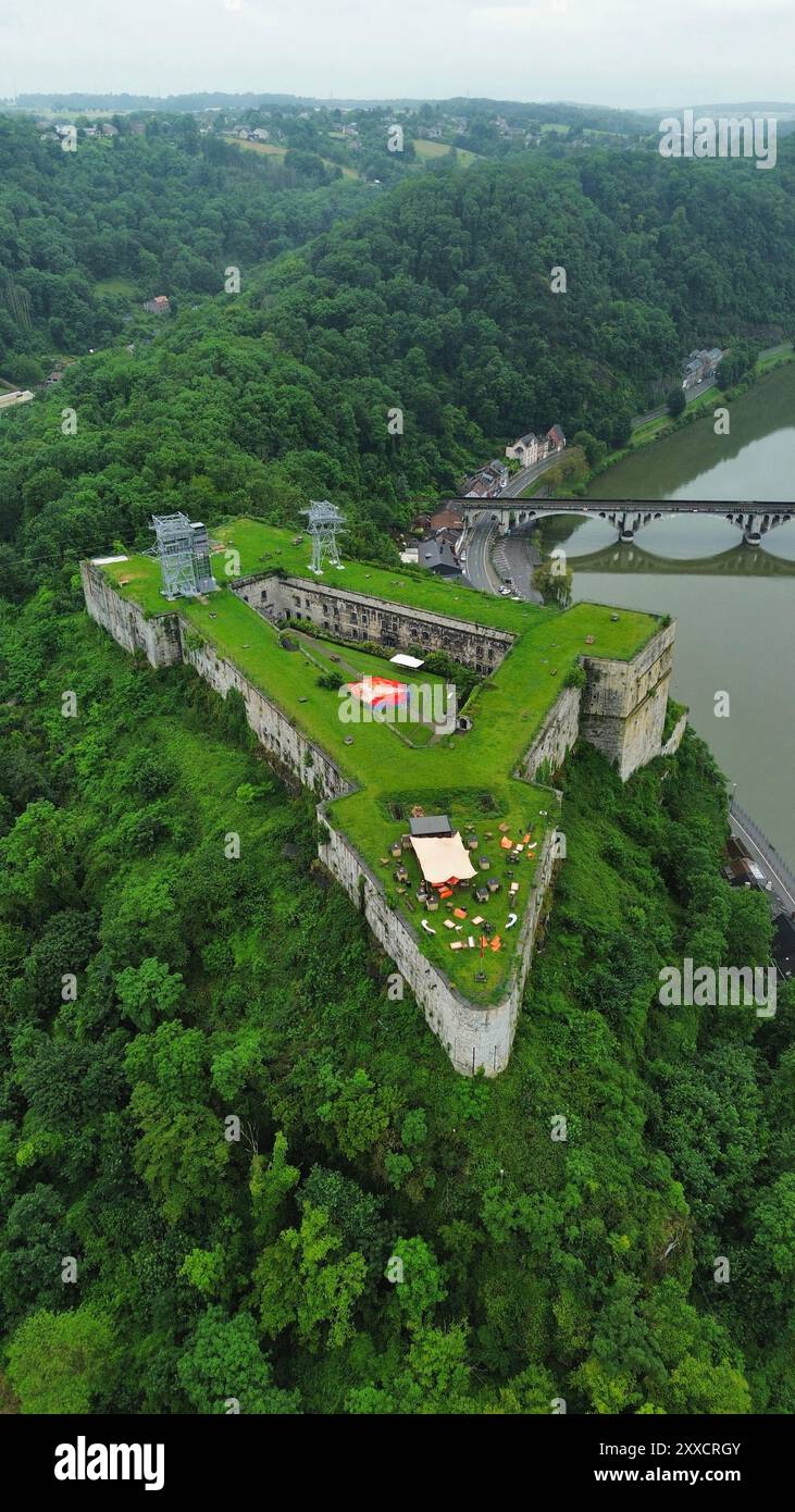 drone photo Huy fort Belgium europe Stock Photo - Alamy