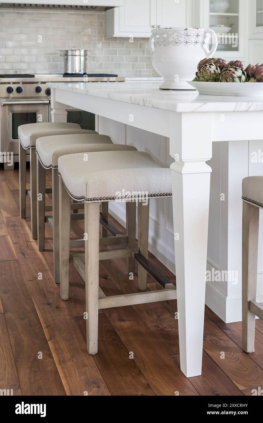 Glass doors on kitchen cabinets for display of dishes hi-res stock ...