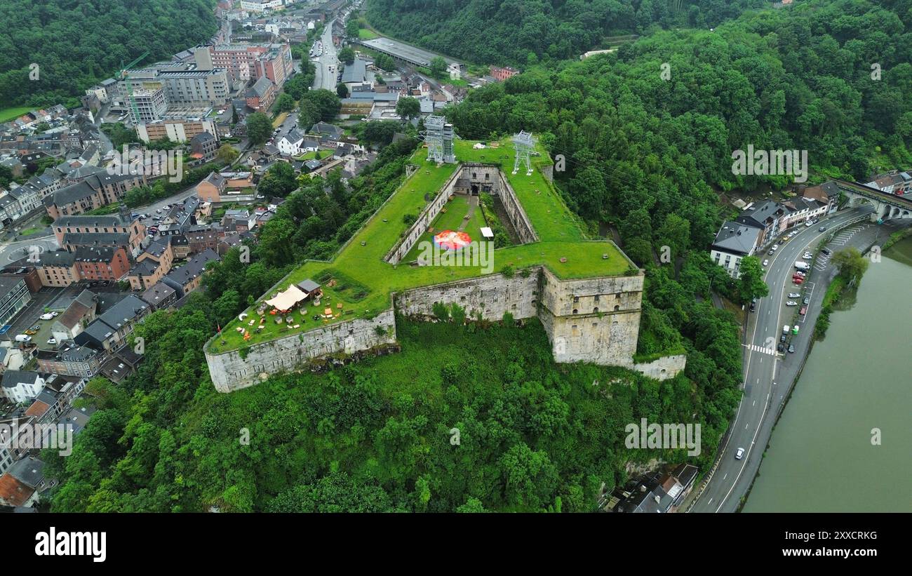 drone photo Huy fort Belgium europe Stock Photo - Alamy